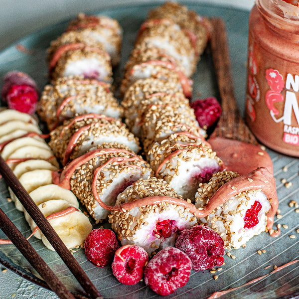 Veganes sweet Sushi mit Cashewmus - Naughty Nuts